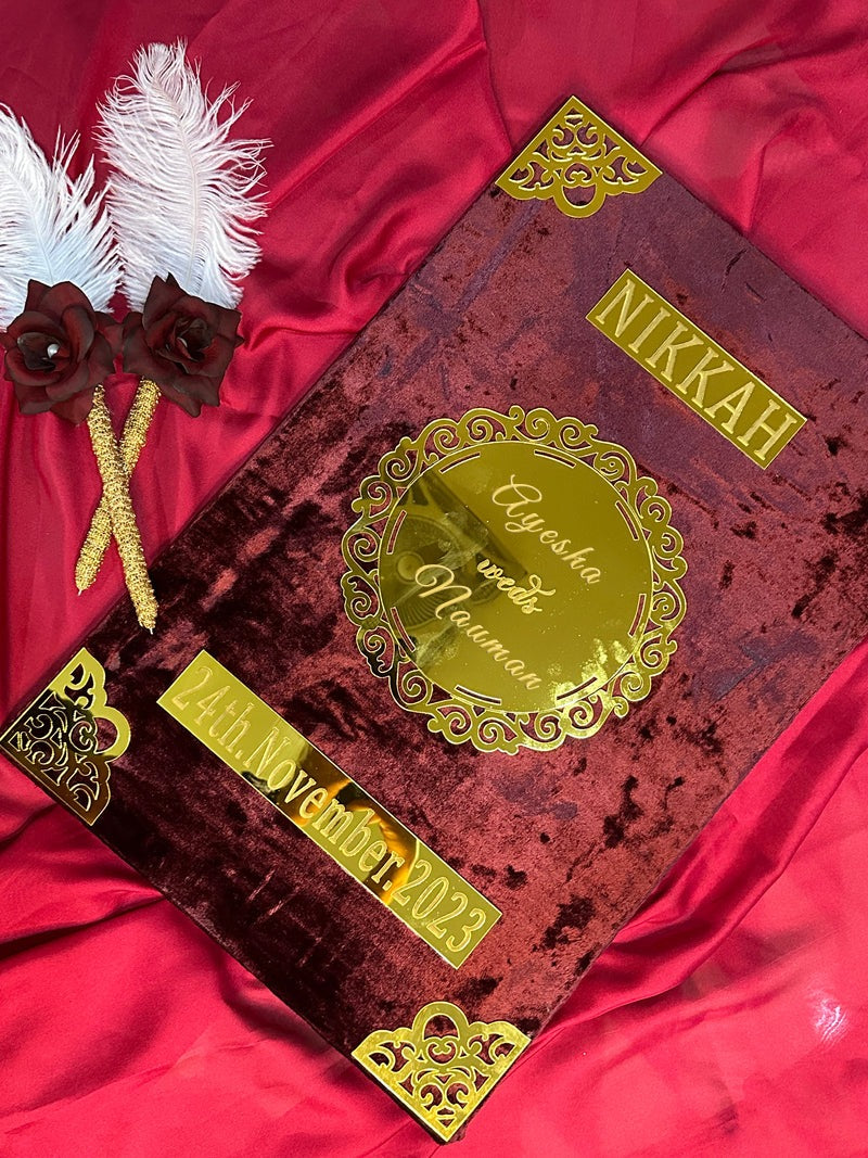 Nikkah Nama Booklet | Maroon – Wedding Whizz