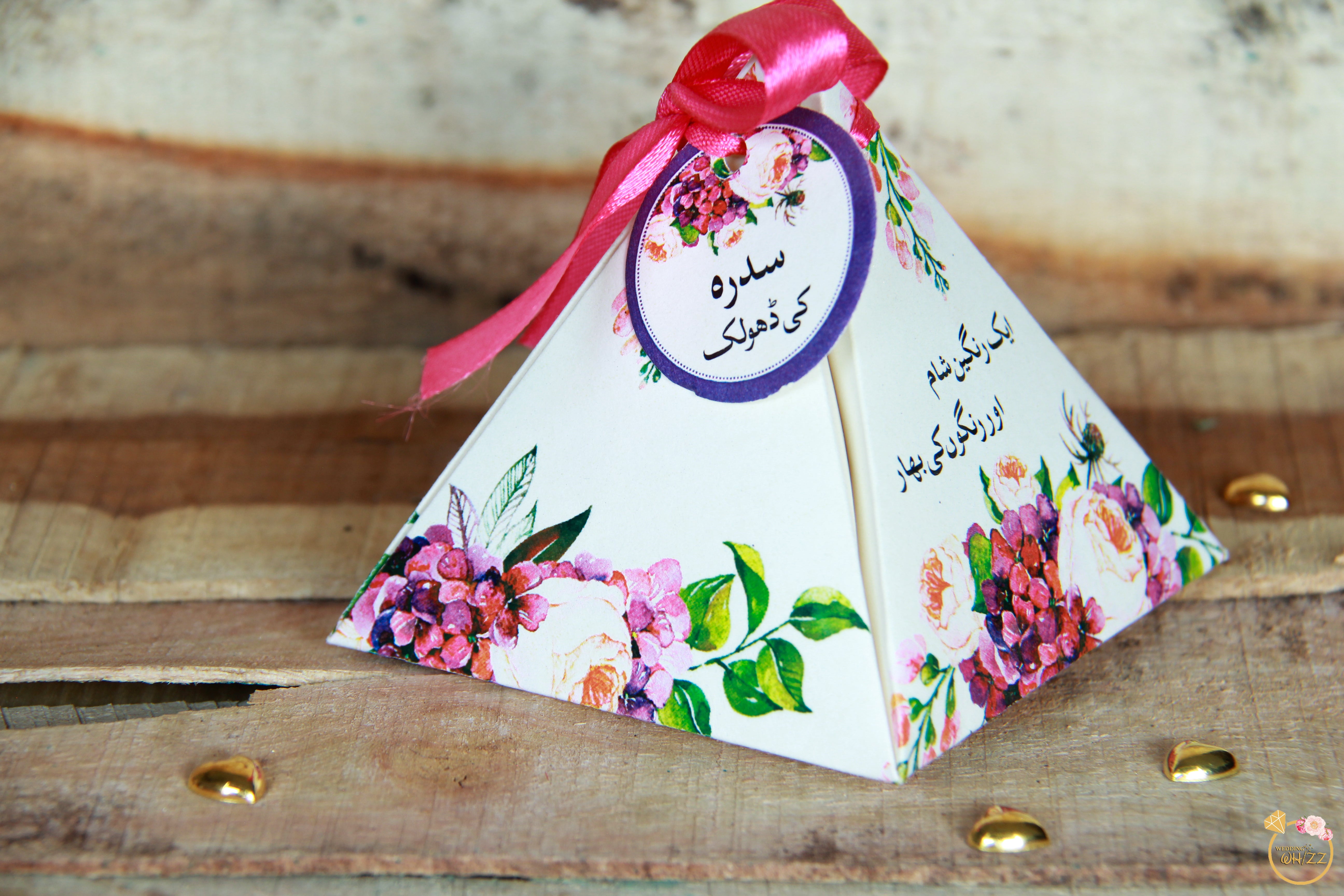 Floral Pyramid Favor Box – Wedding Whizz