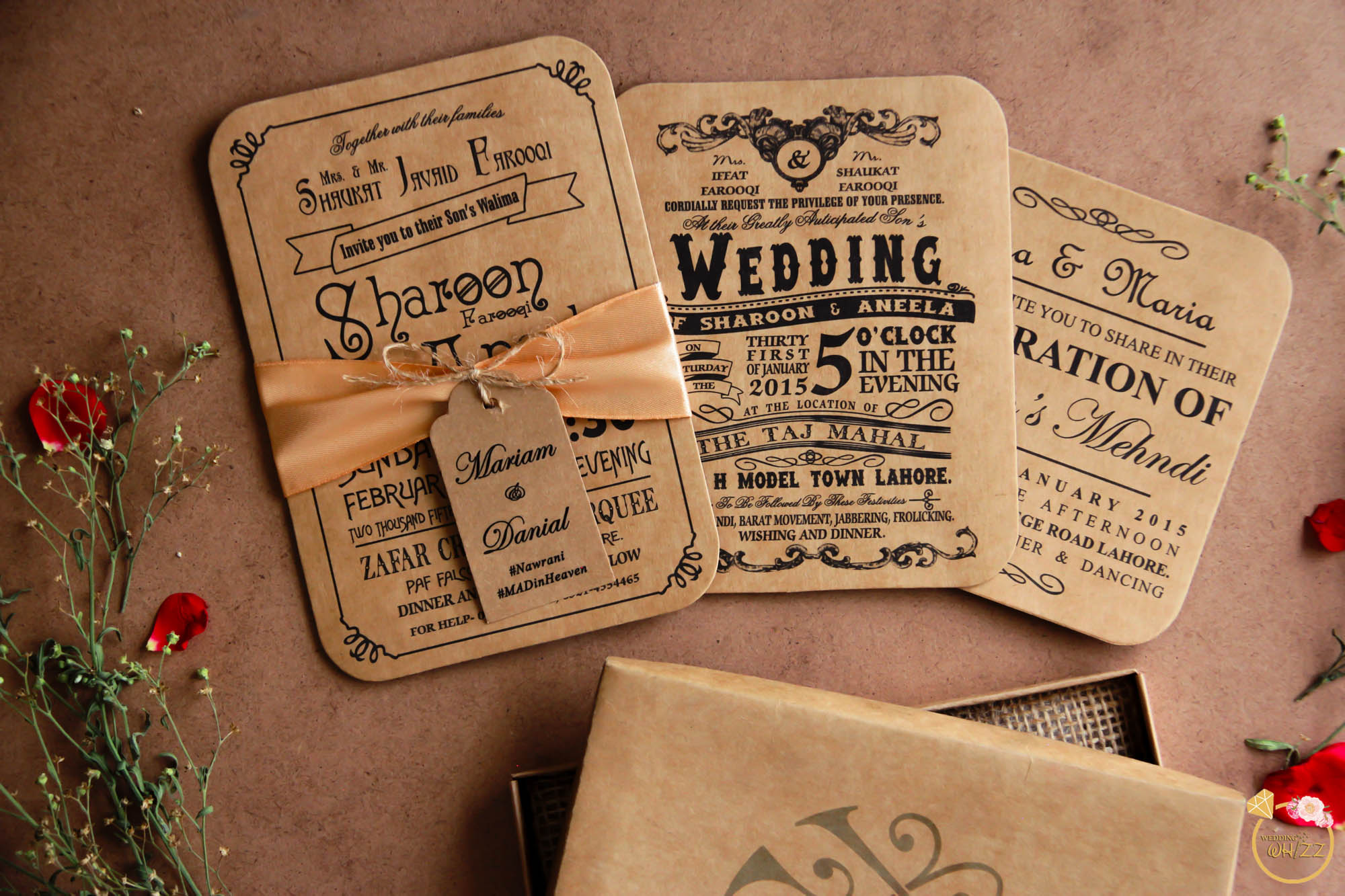 Vintage Brown Paper Jute Boxed Invite – Wedding Whizz